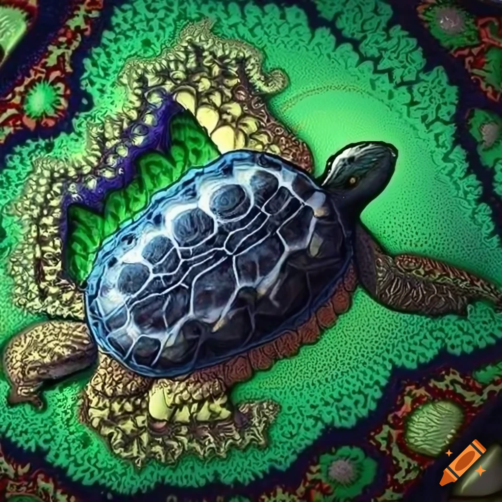 Fractal drawing of a turtle on Craiyon
