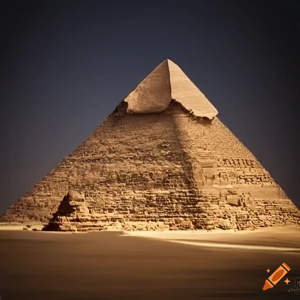 View of the egyptian pyramids on Craiyon