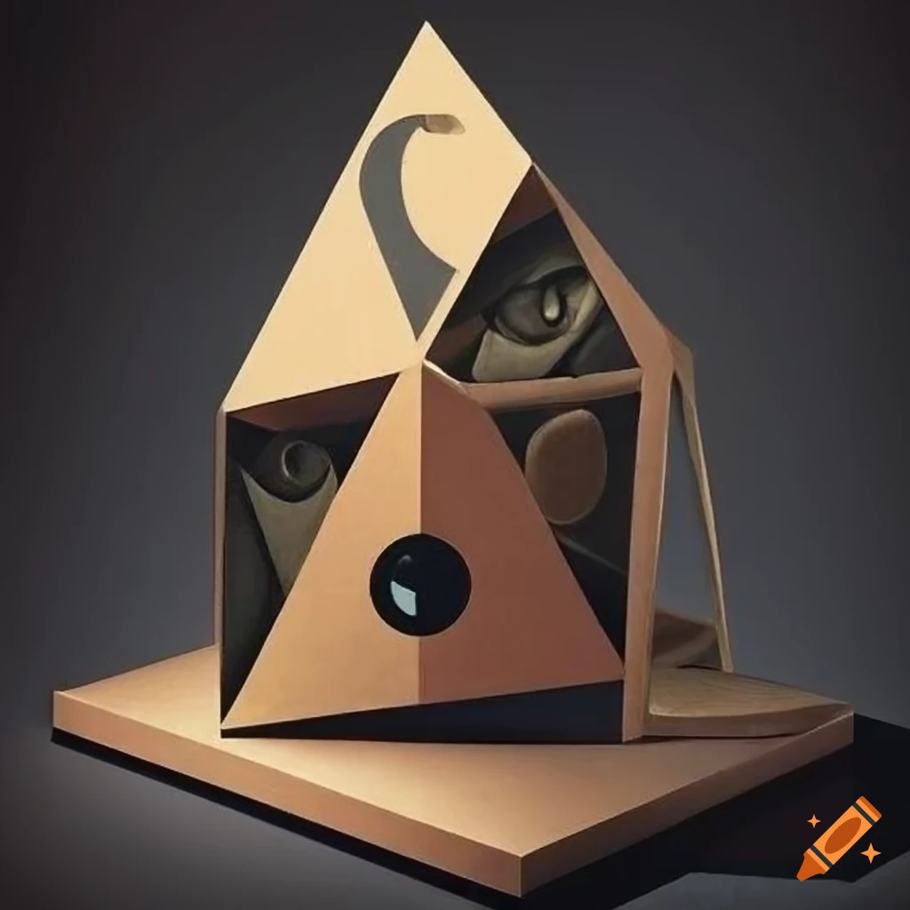 Modern and cubist artwork depicting a strange scene on Craiyon