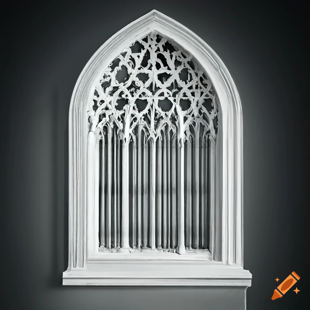 White gothic islamic window sculpture by antonio canova on Craiyon