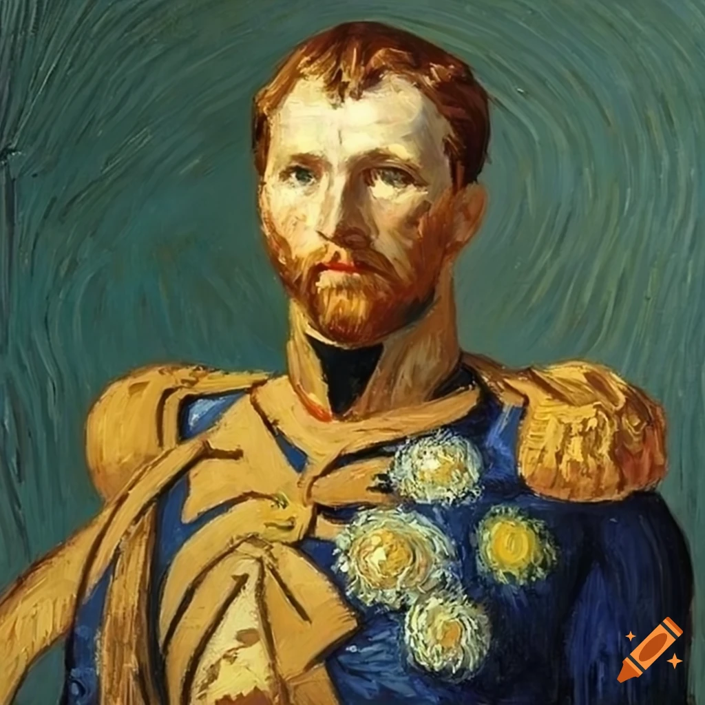 Van gogh style painting of napoleon