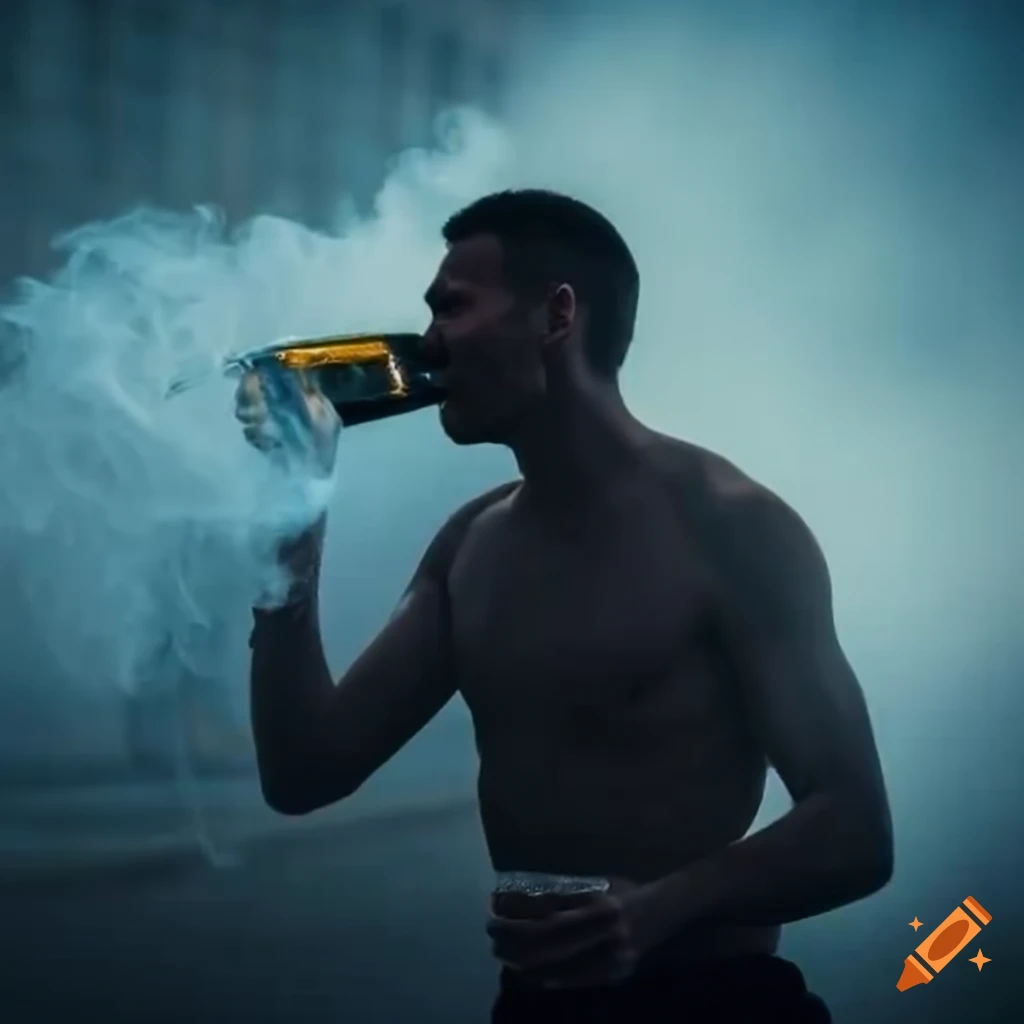 Man enjoying a guinness and a smoke during a marathon