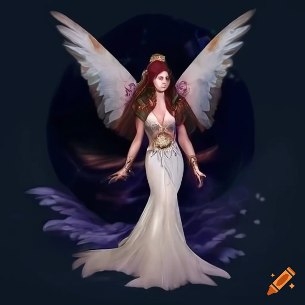 Image of a mystical elf with four wings and an angelic aura on Craiyon