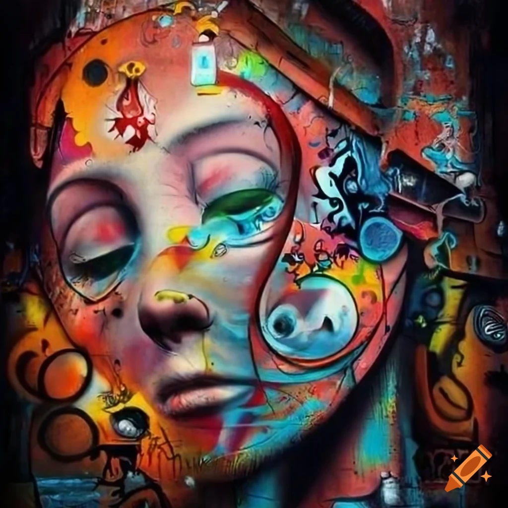 Surrealism graffiti art on Craiyon