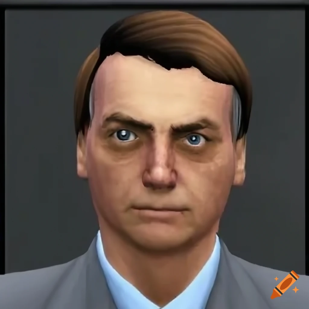 Satirical representation of bolsonaro in the sims on Craiyon