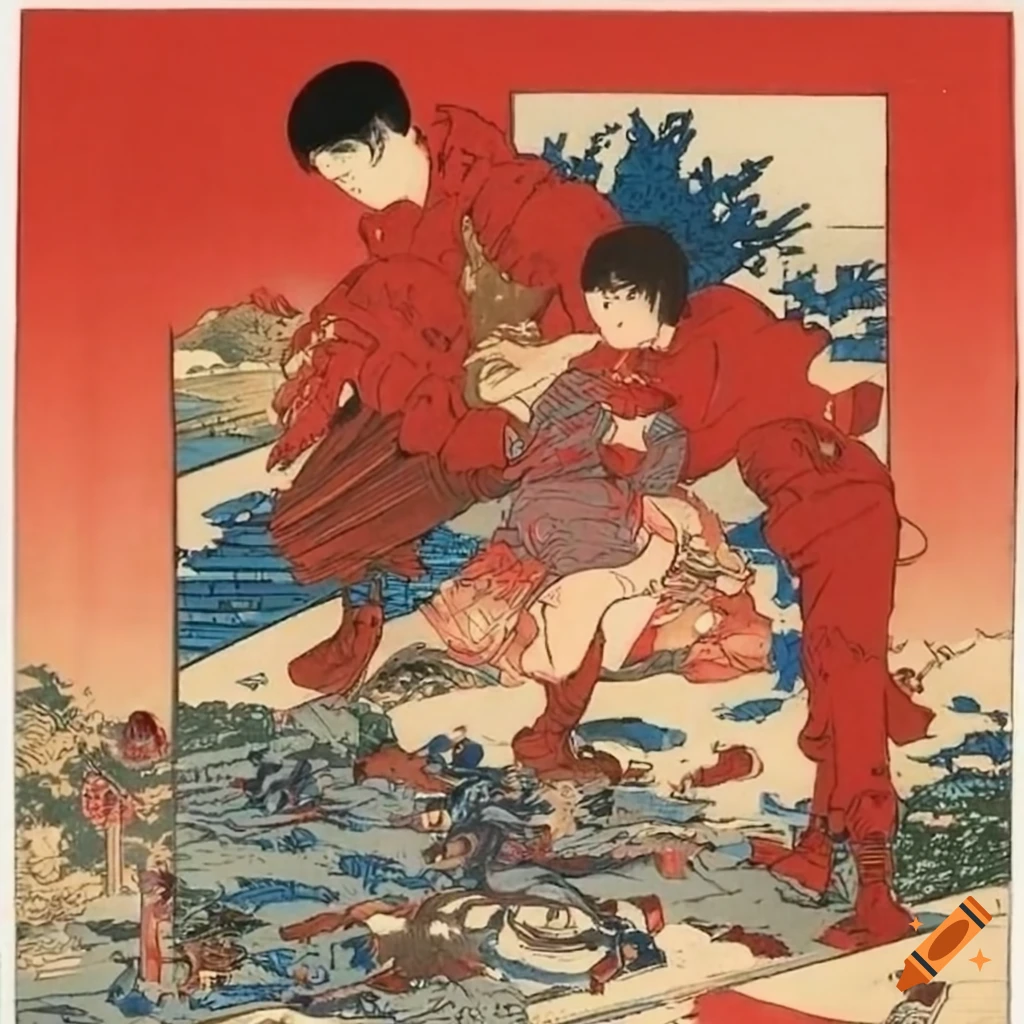 Ukiyo-e art of akira kaneda on Craiyon