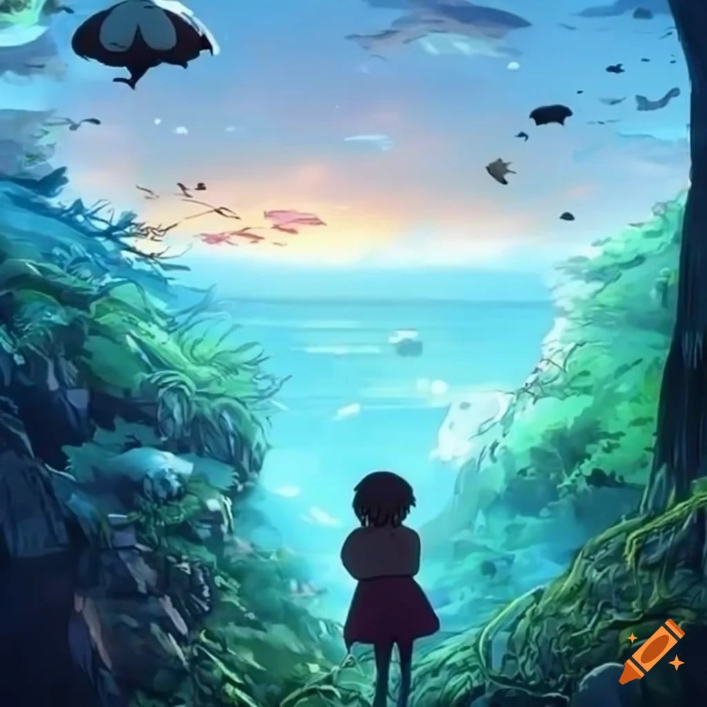 Anime adventure inspired by studio ghibli on Craiyon