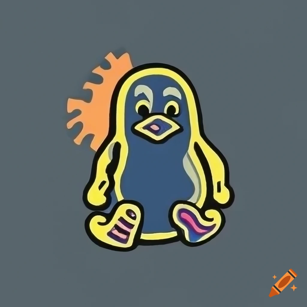 Keith haring style linux logo