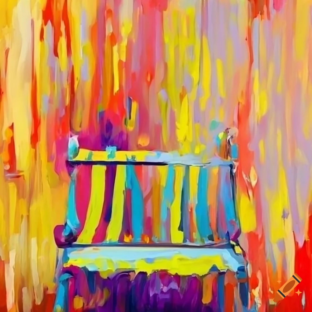 Abstract painting with vibrant happy colors on Craiyon