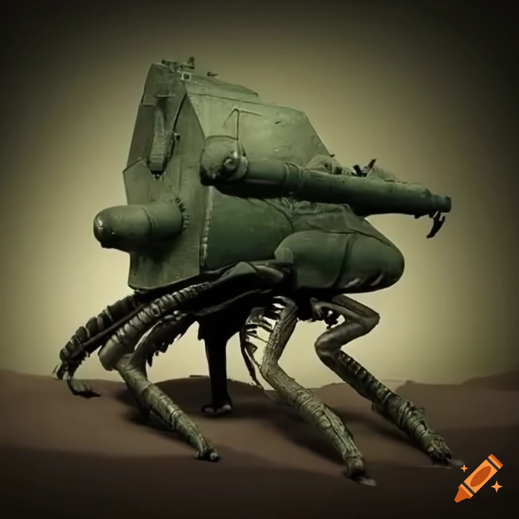 Image of a world war ii insectoid tank on Craiyon