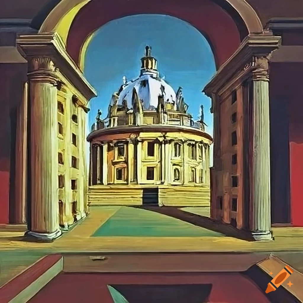 Interior of radcliffe camera by giorgio de chirico on Craiyon