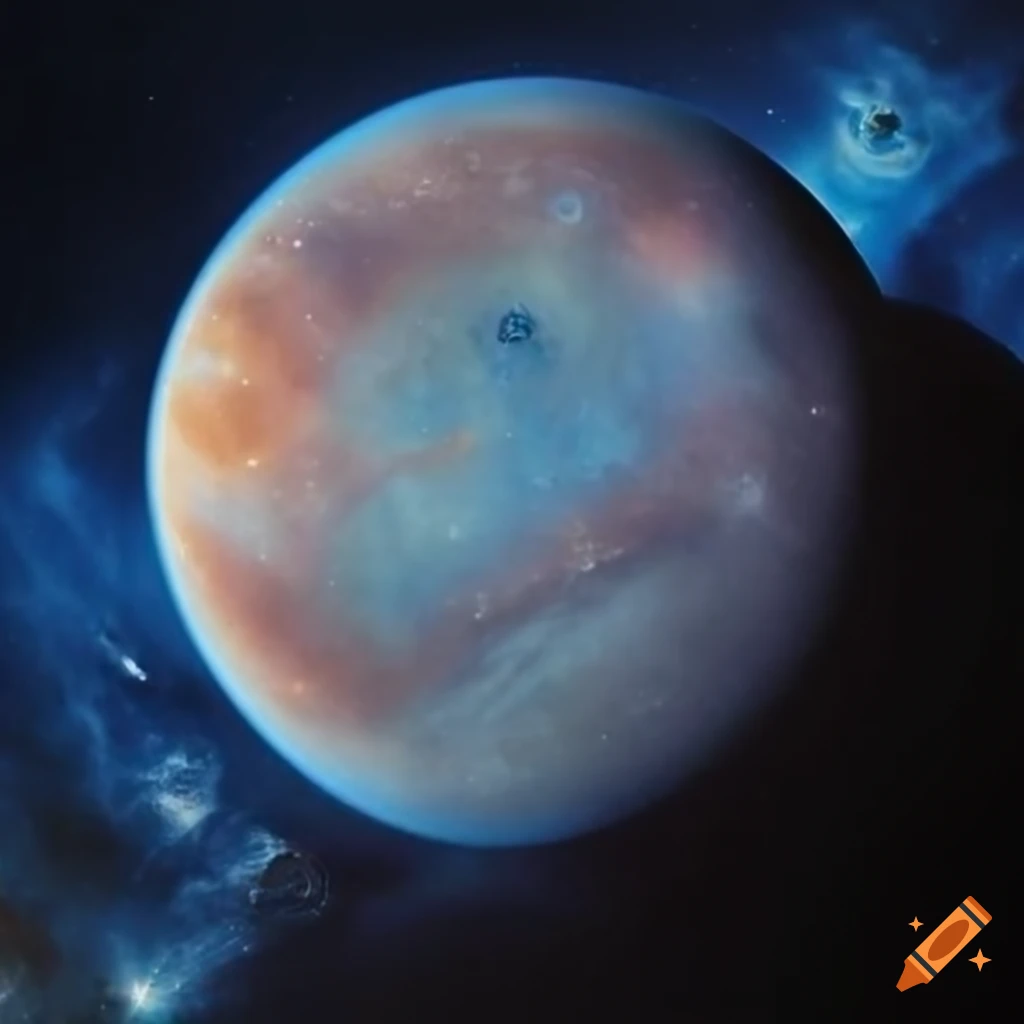 Detailed matte painting of a sparkling planet surface on Craiyon