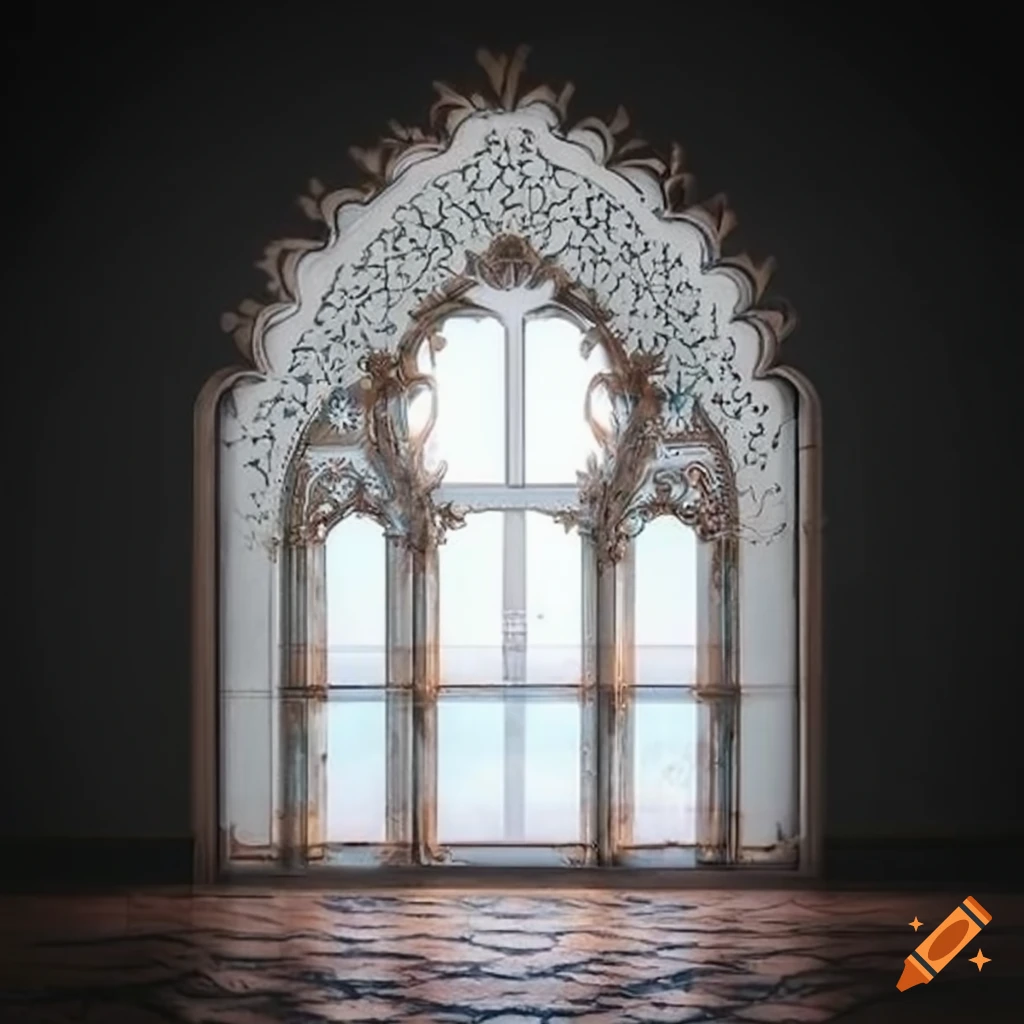 Marble islamic window design on Craiyon