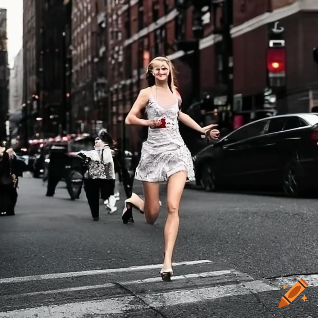 Taylor swift running in new york city on Craiyon