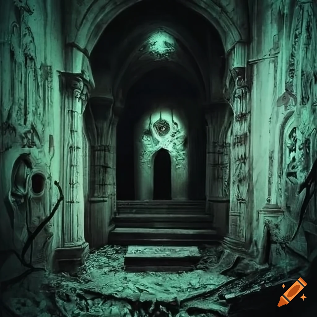 Image of a haunted crypt on Craiyon