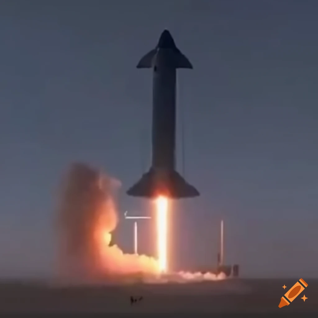 Spacex Starship Booster Exploding On Launchpad On Craiyon