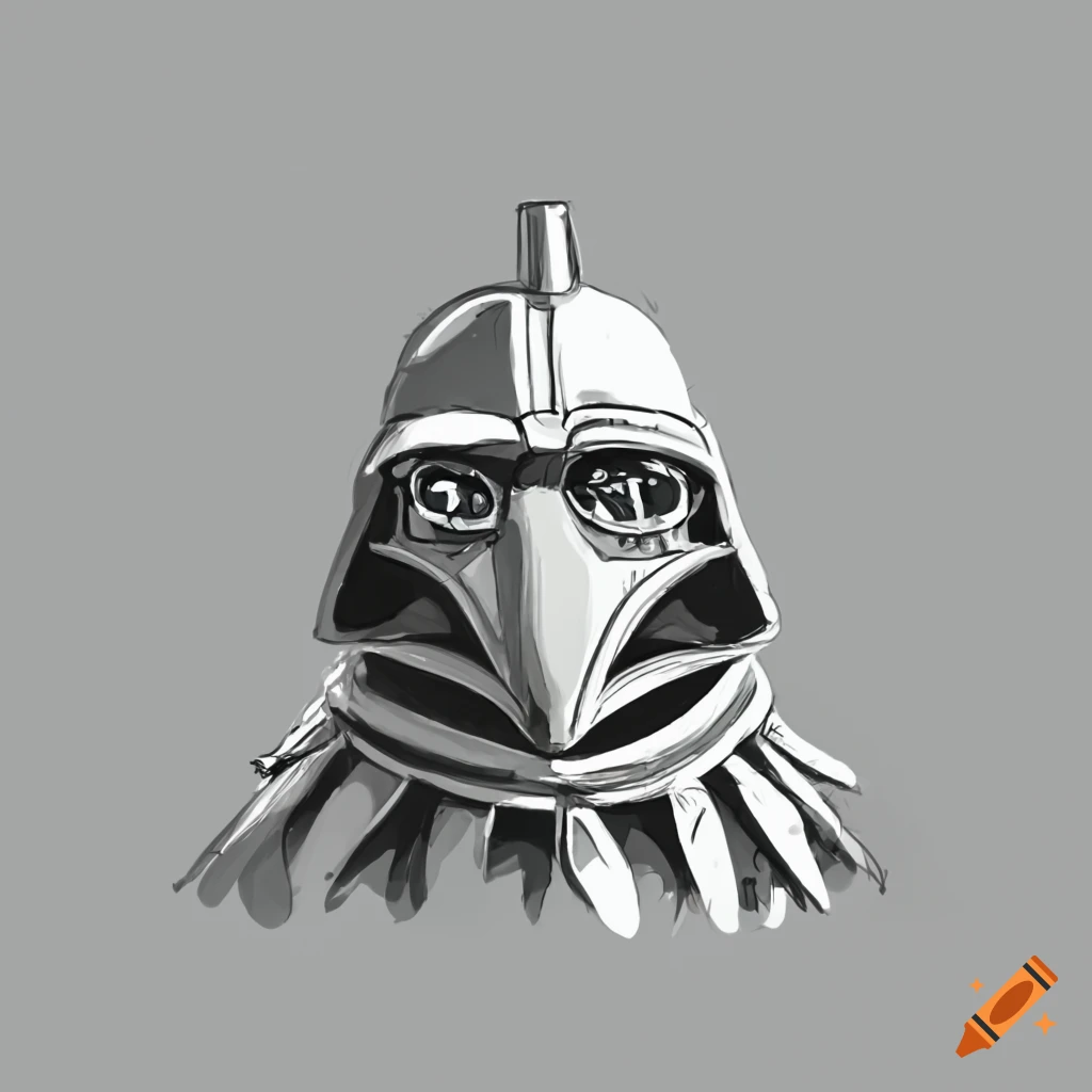 Darth Vader Black And White Outline