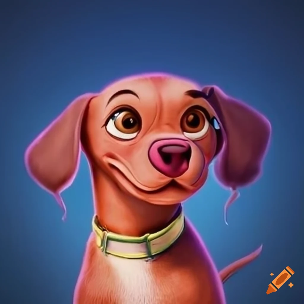 Viszla dog as a disney character on Craiyon