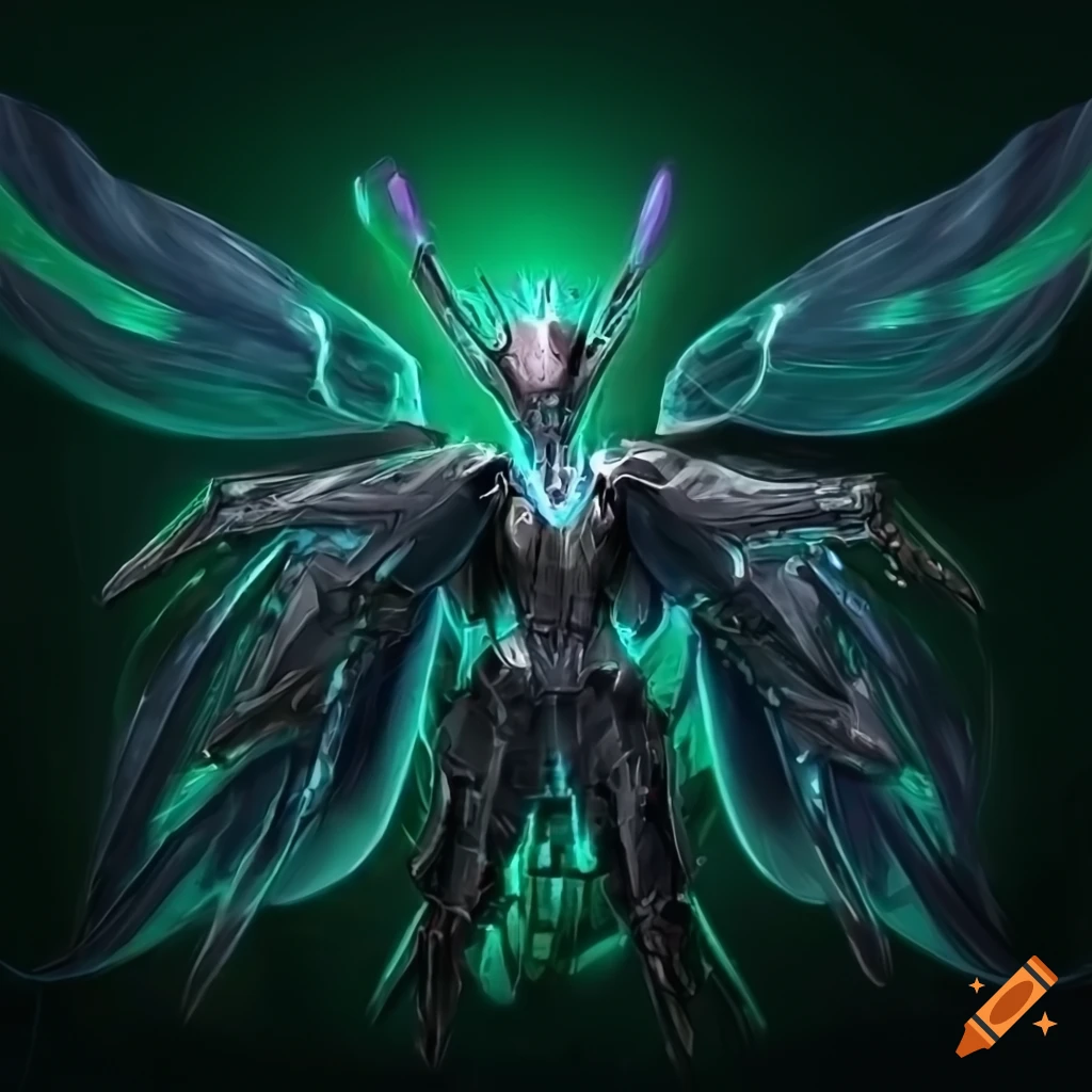 Cybernetic faerie with wings
