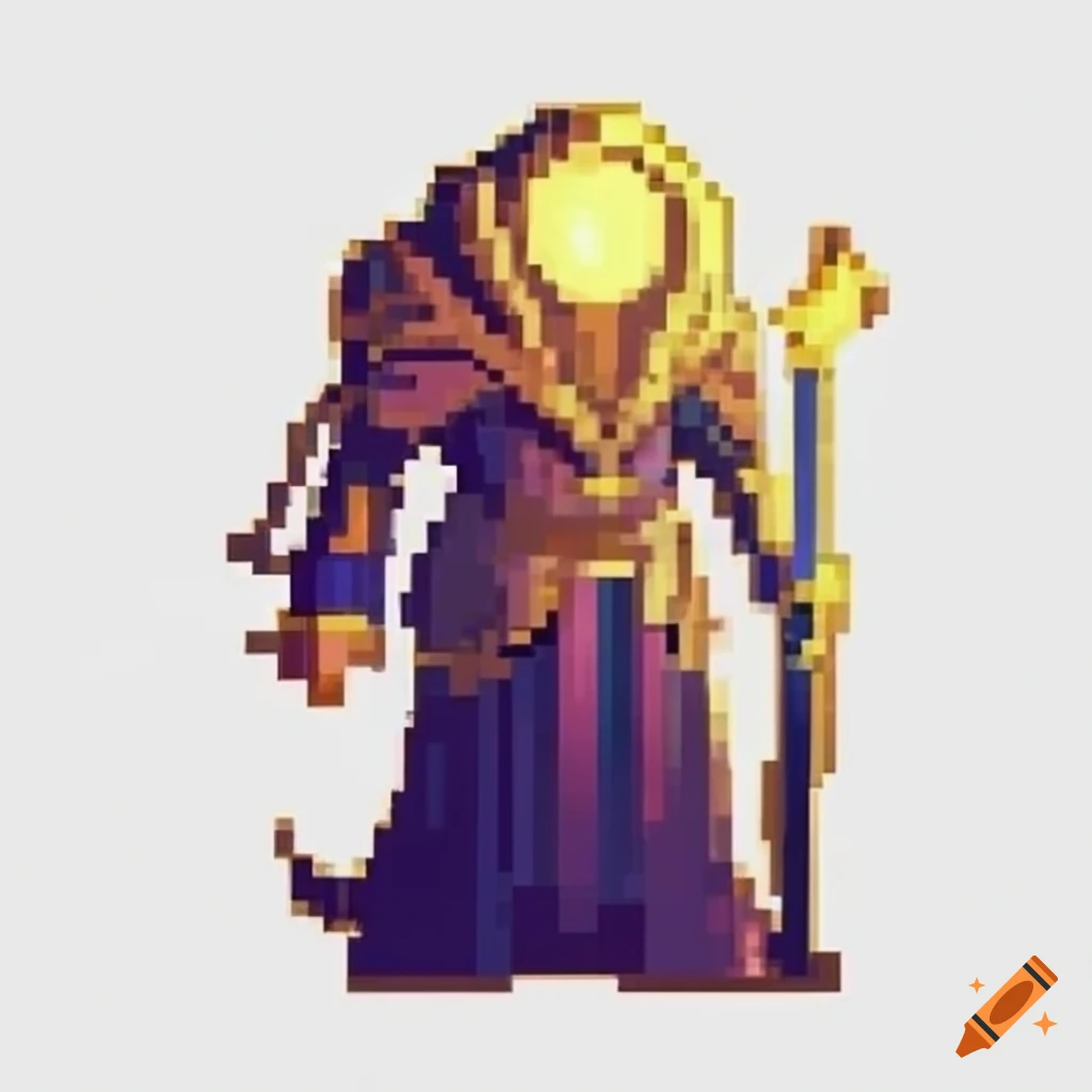 Magical glowing excalibur pixel art on Craiyon