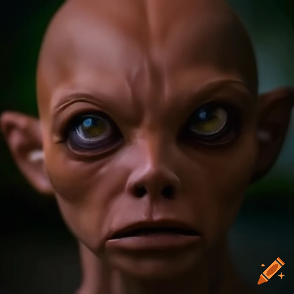 Digital illustration of a maroon-haired humanoid alien man on Craiyon