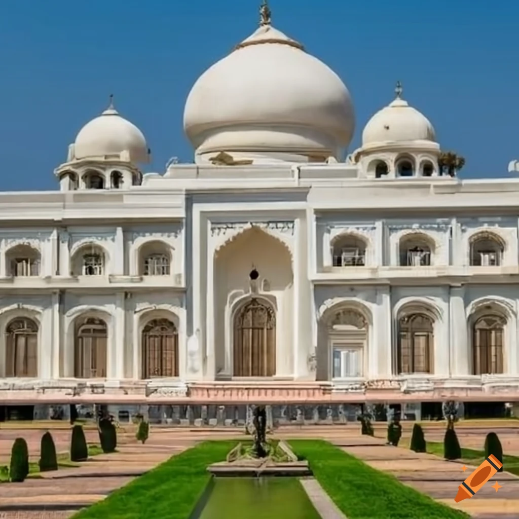 Frontal elevation of a mediterranean-style house called mahal white ...
