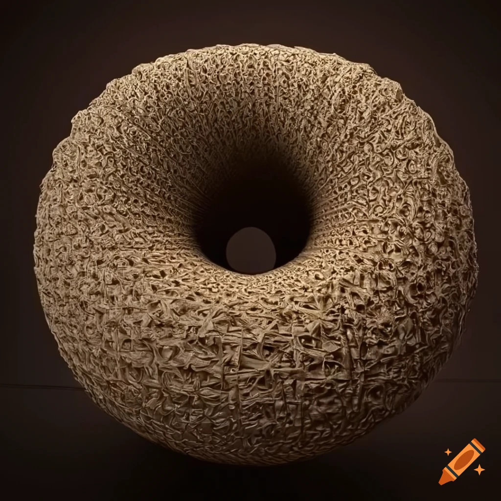 Sepia-toned 3D sculpture with intricate fractal patterns on Craiyon