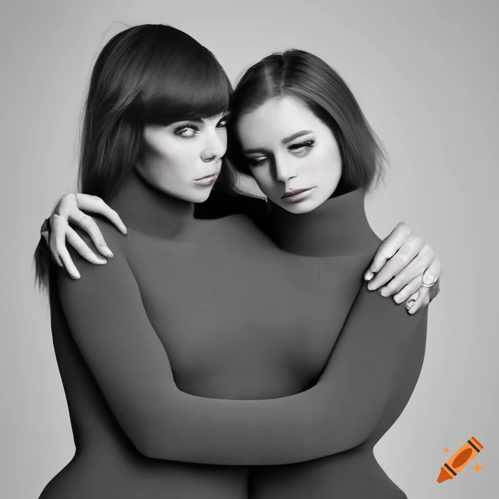 Creative fashion illusion of a two-headed woman on Craiyon