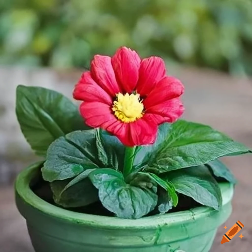 Realistic mario bros flower in a pot on Craiyon