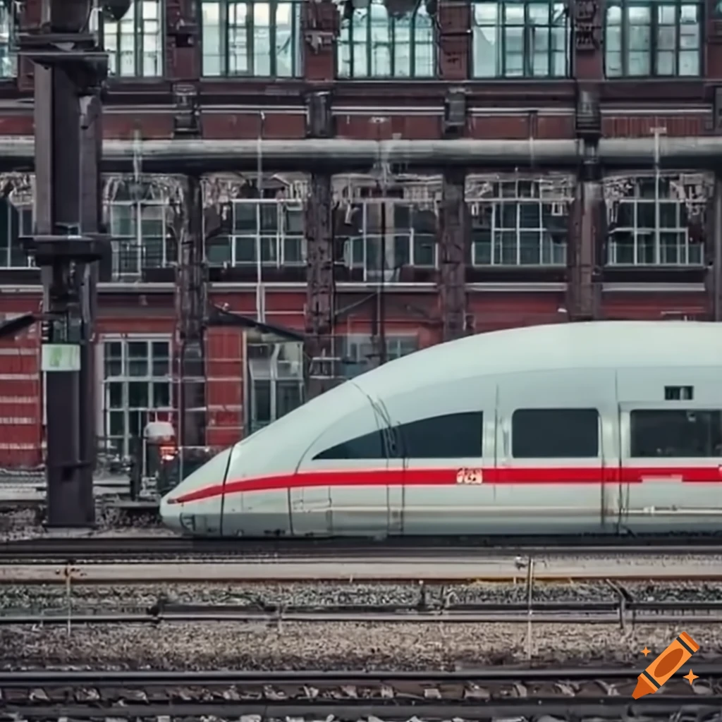 Deutsche bahn ice 4 train at a station in hamburg on Craiyon