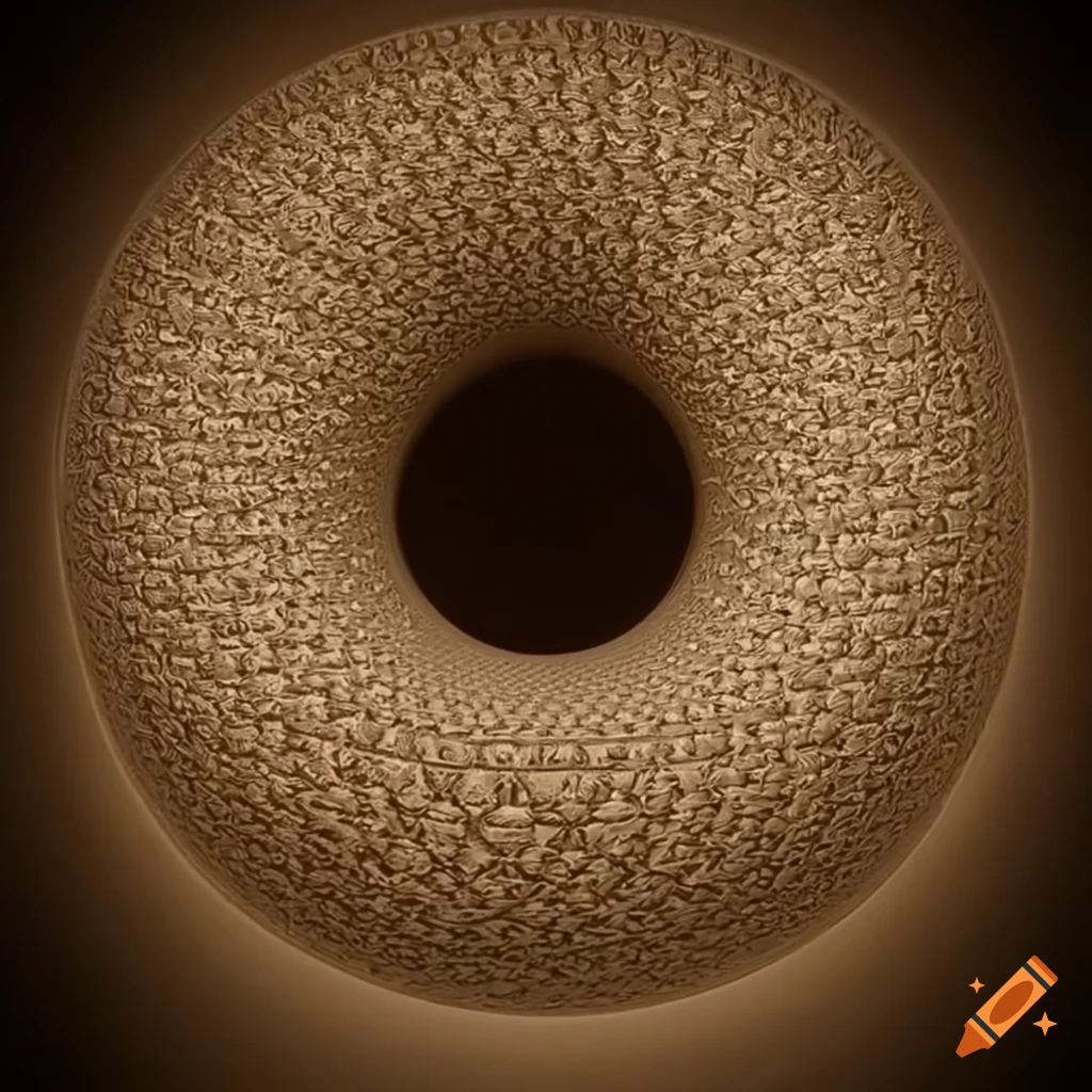 3D sculpture of a torus with fractal covering on Craiyon