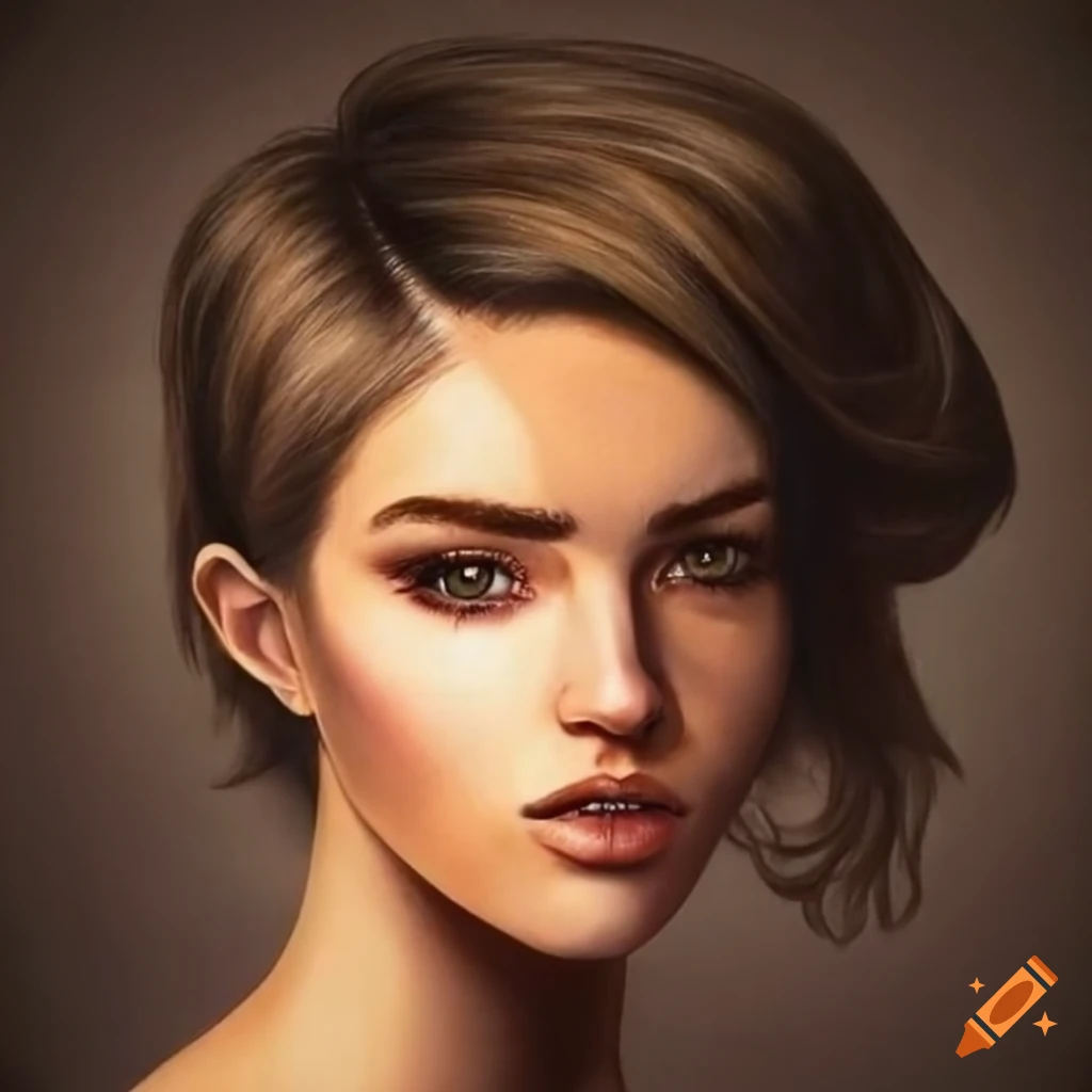 Brown hair styled to the side