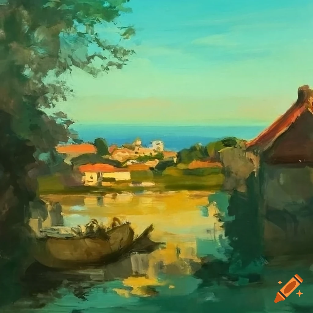 Portuguese landscape in artur loureiro style on Craiyon