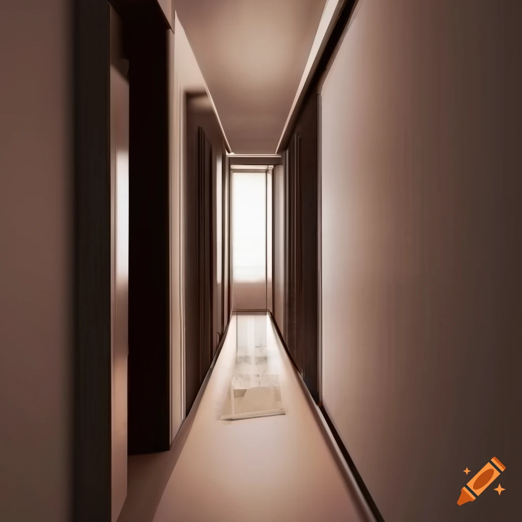 Rendering of a luxurious residential building hallway