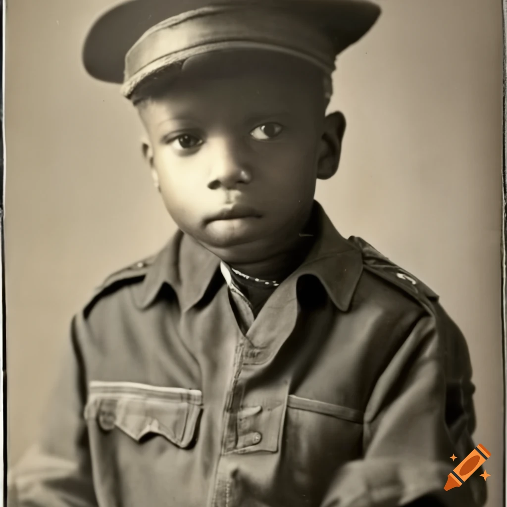 Vintage photo of a stern-looking black boy in a security guard uniform ...