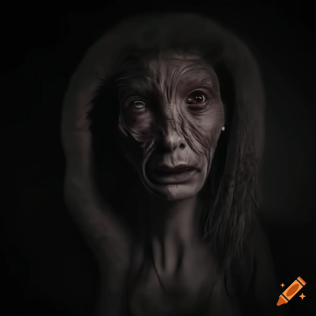 Depression personified in a hyper realistic artwork on Craiyon