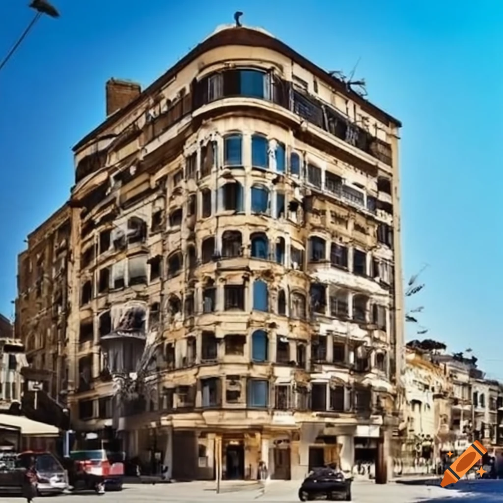 Architecture in hamra reflecting the neighborhood's evolution on Craiyon