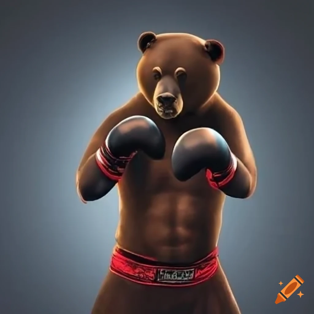 Bear doing kickboxing on Craiyon