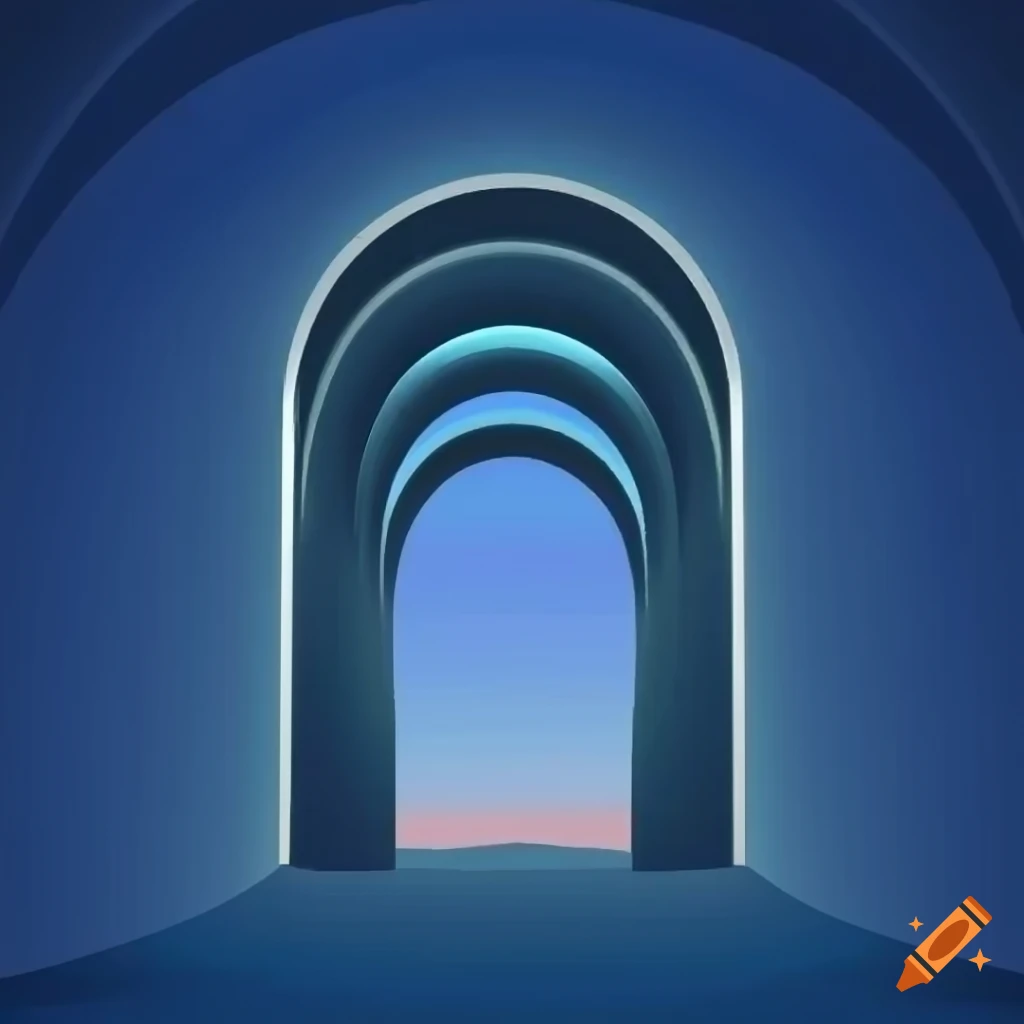 Abstract art with geometric arches on Craiyon