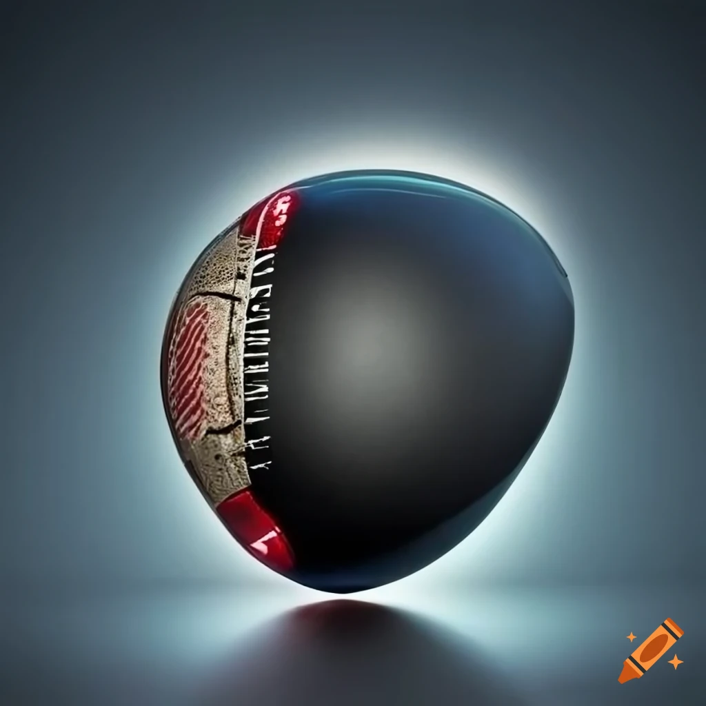 Futuristic rugby ball with lights
