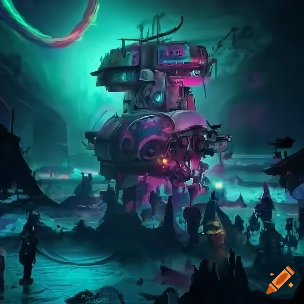 Colorfull mecha sunrise on Craiyon