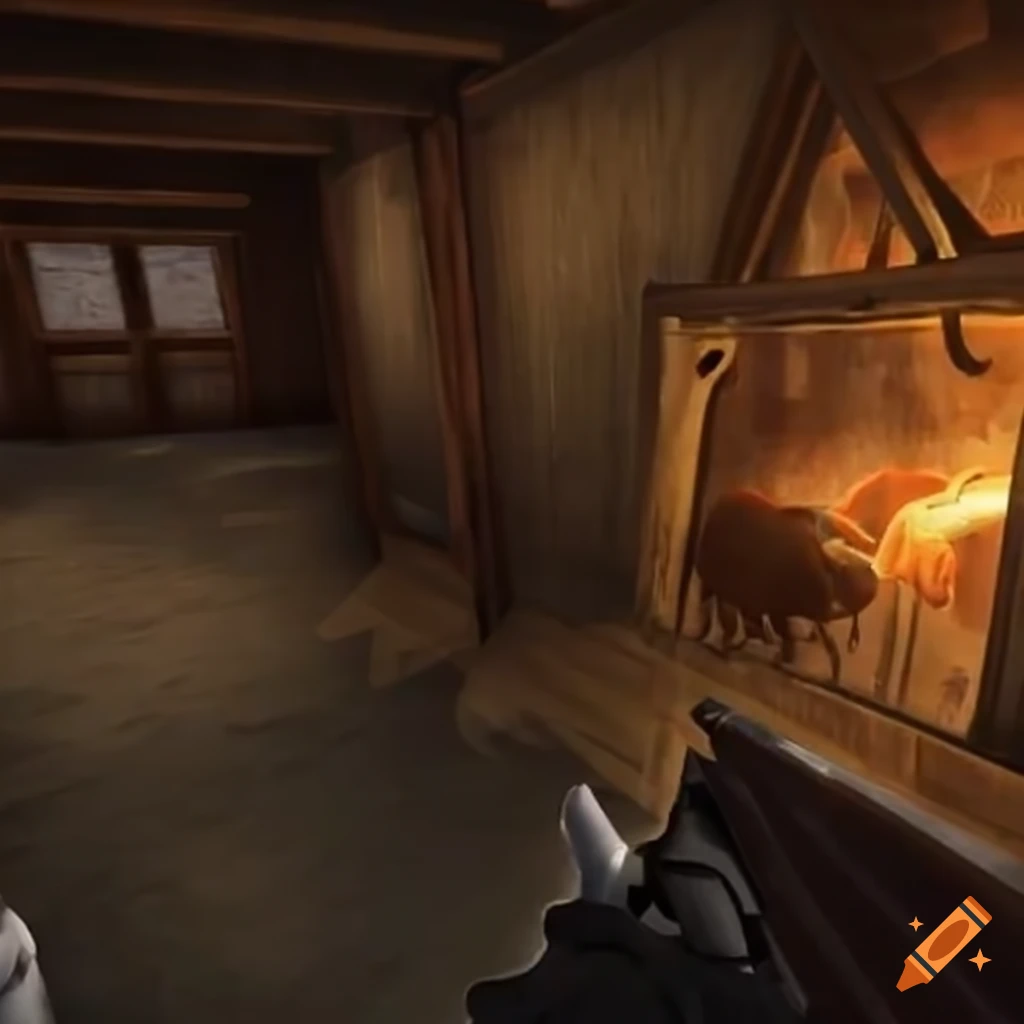 Illustration of a stable in-game marketplace on Craiyon