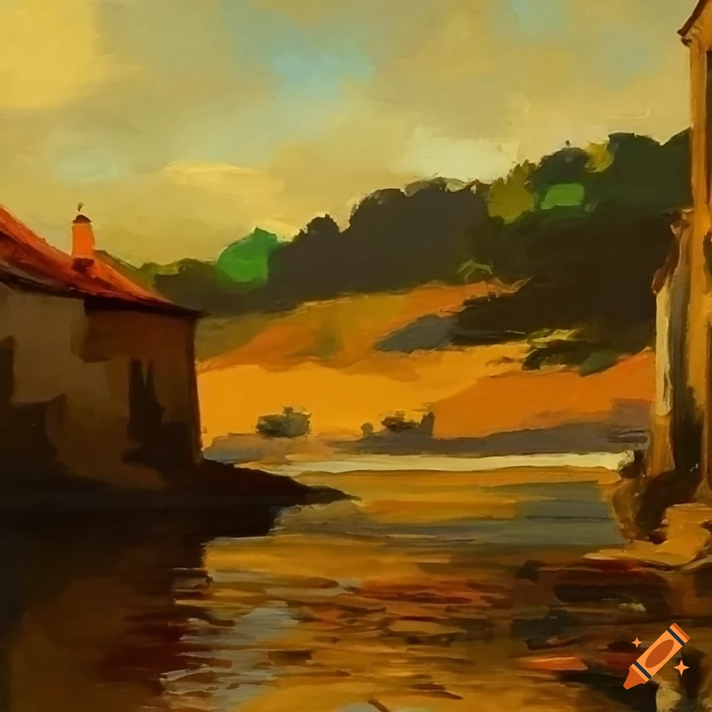 Portuguese landscape in artur loureiro style on Craiyon