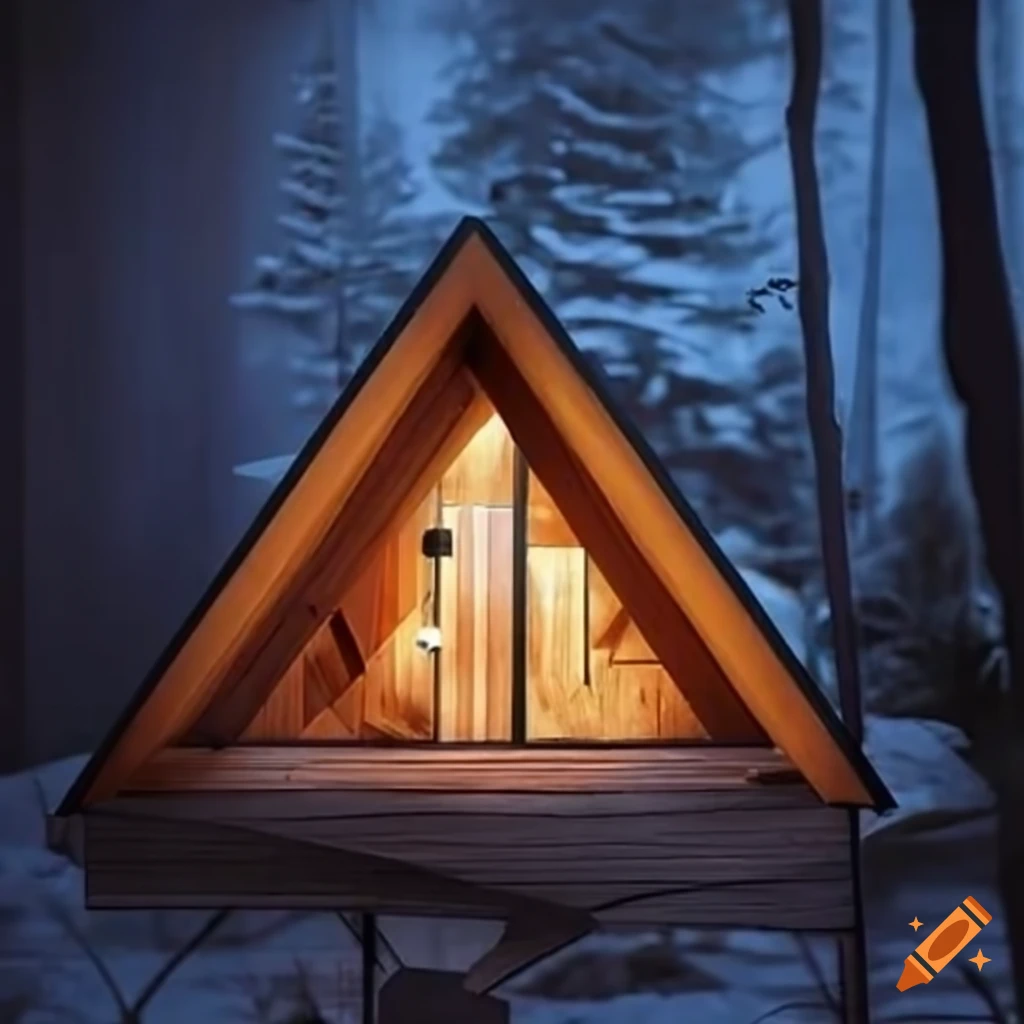 Cozy a-frame cabin on Craiyon