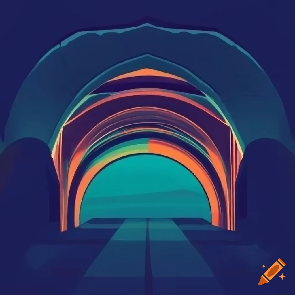 Abstract art of geometric arches and steps on Craiyon