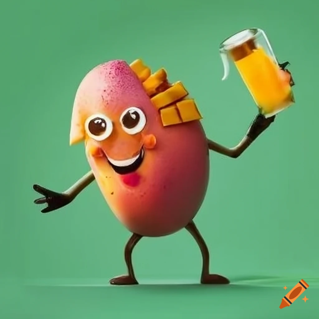 Happy mango with a milkshake and beer