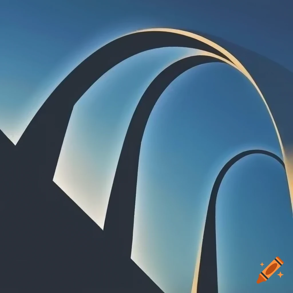Abstract geometric art with architectural arches on Craiyon