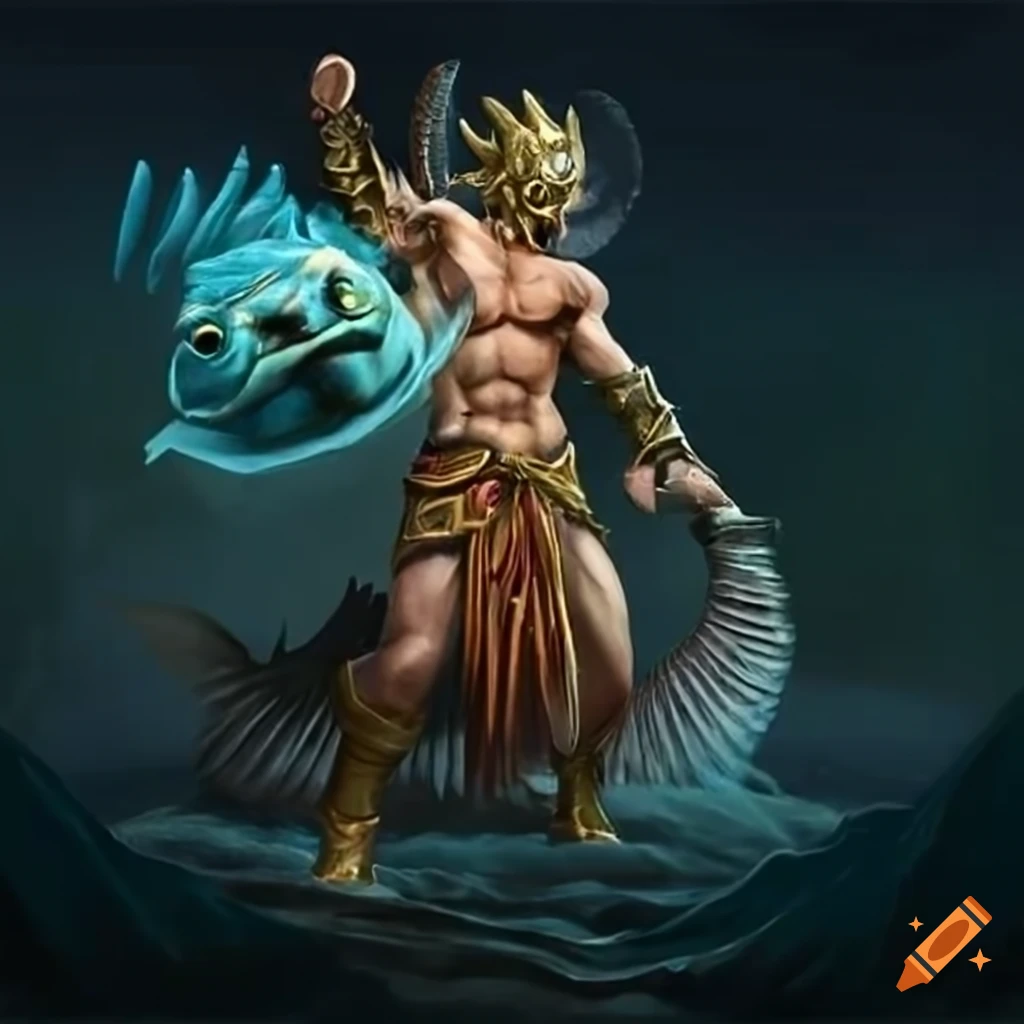 Sahuagin blademaster on Craiyon