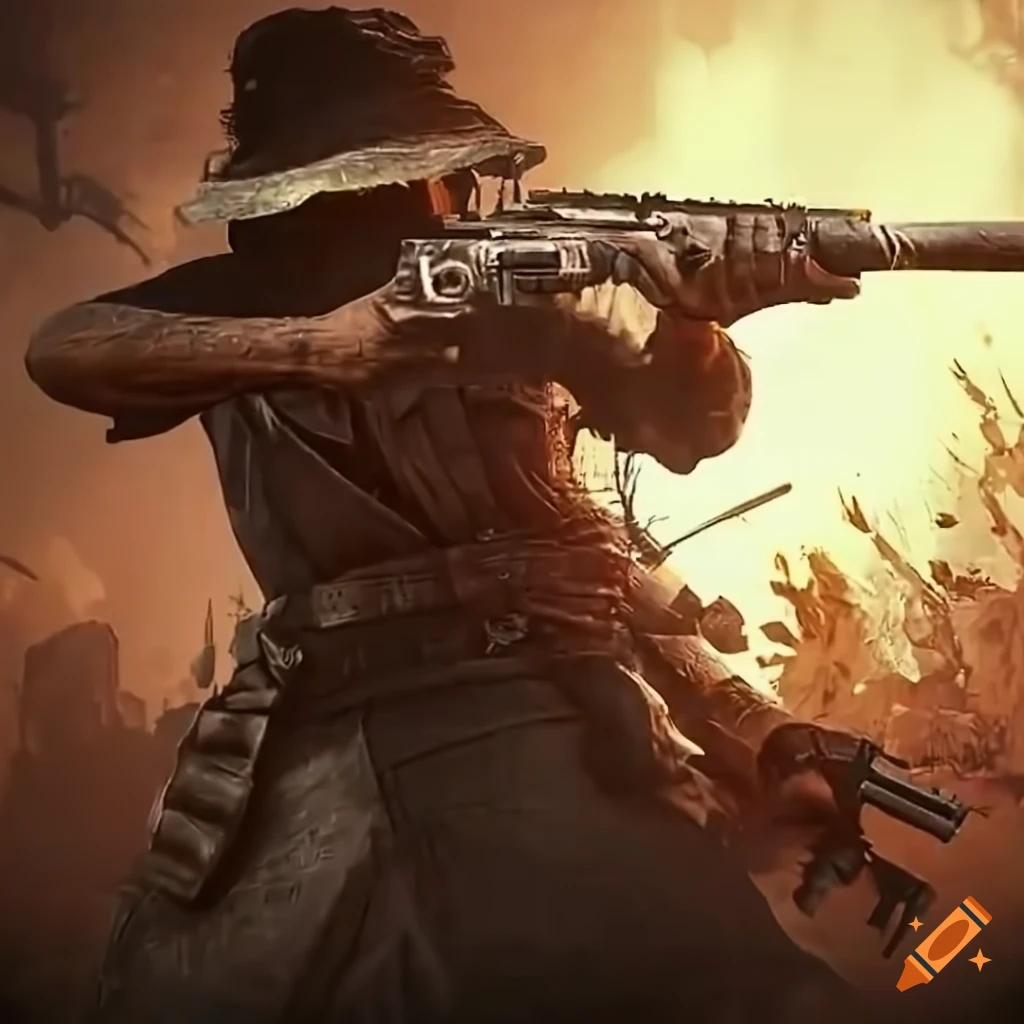 Thumbnail for a YouTube video about Hunt Showdown gameplay on Craiyon