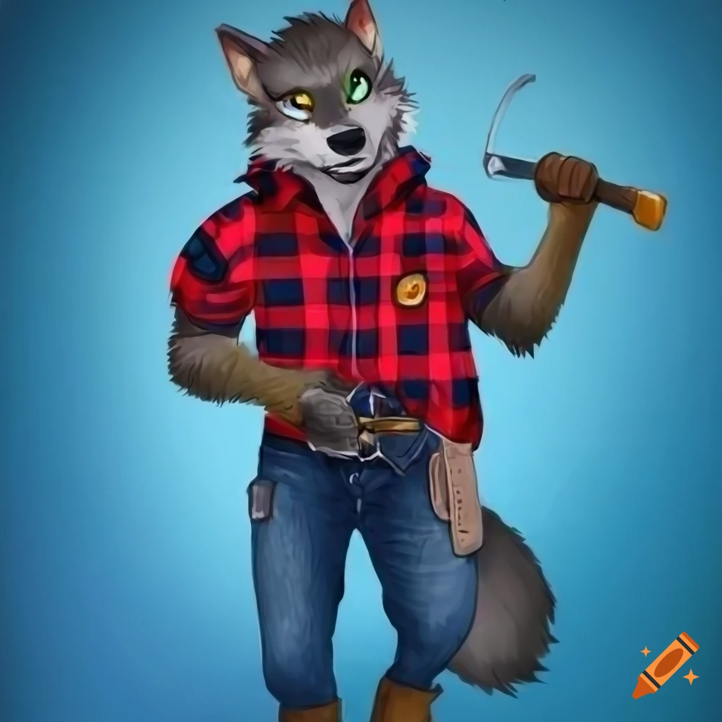 Anthropomorphic Wolf Fursona In Construction Worker Attire On Craiyon